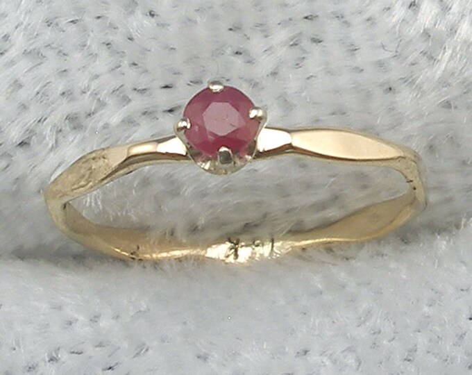 Ruby Baby Keepsake Ring Size 0 or 1, July Birthstone, Hand Crafted 14k ...