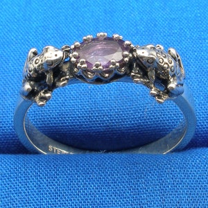 Amethyst Frog Ring, Hand Crafted Recycled Sterling Silver, February ...