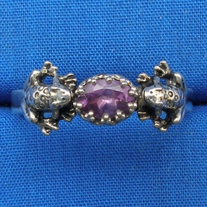 Amethyst Frog Ring, Hand Crafted Recycled Sterling Silver, February ...