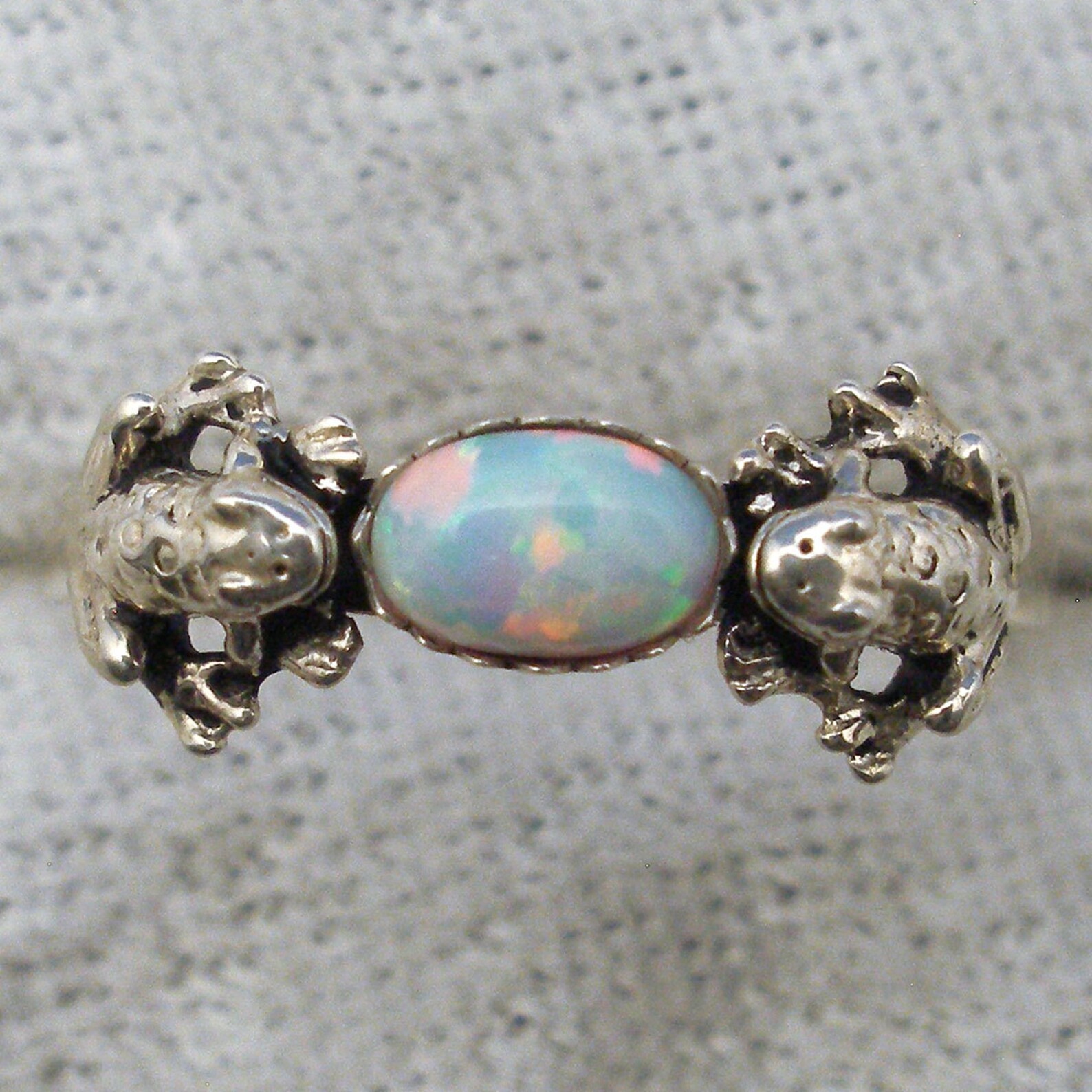 Opal Frog Ring October Birthstone Hand Crafted Recycled - Etsy Canada