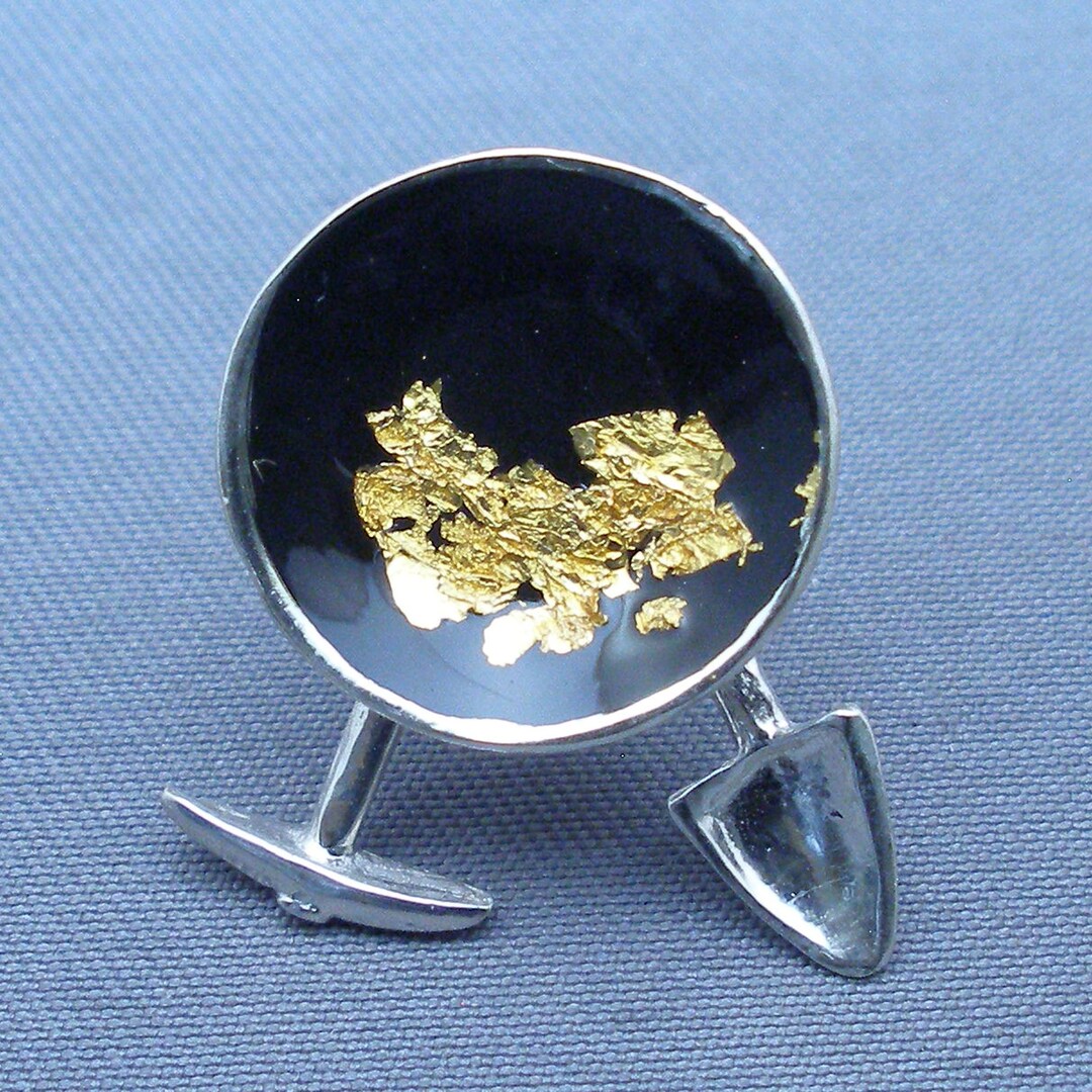 Pan Pick and Shovel Tie Tack Large Pure Gold Flakes Sterling - Etsy