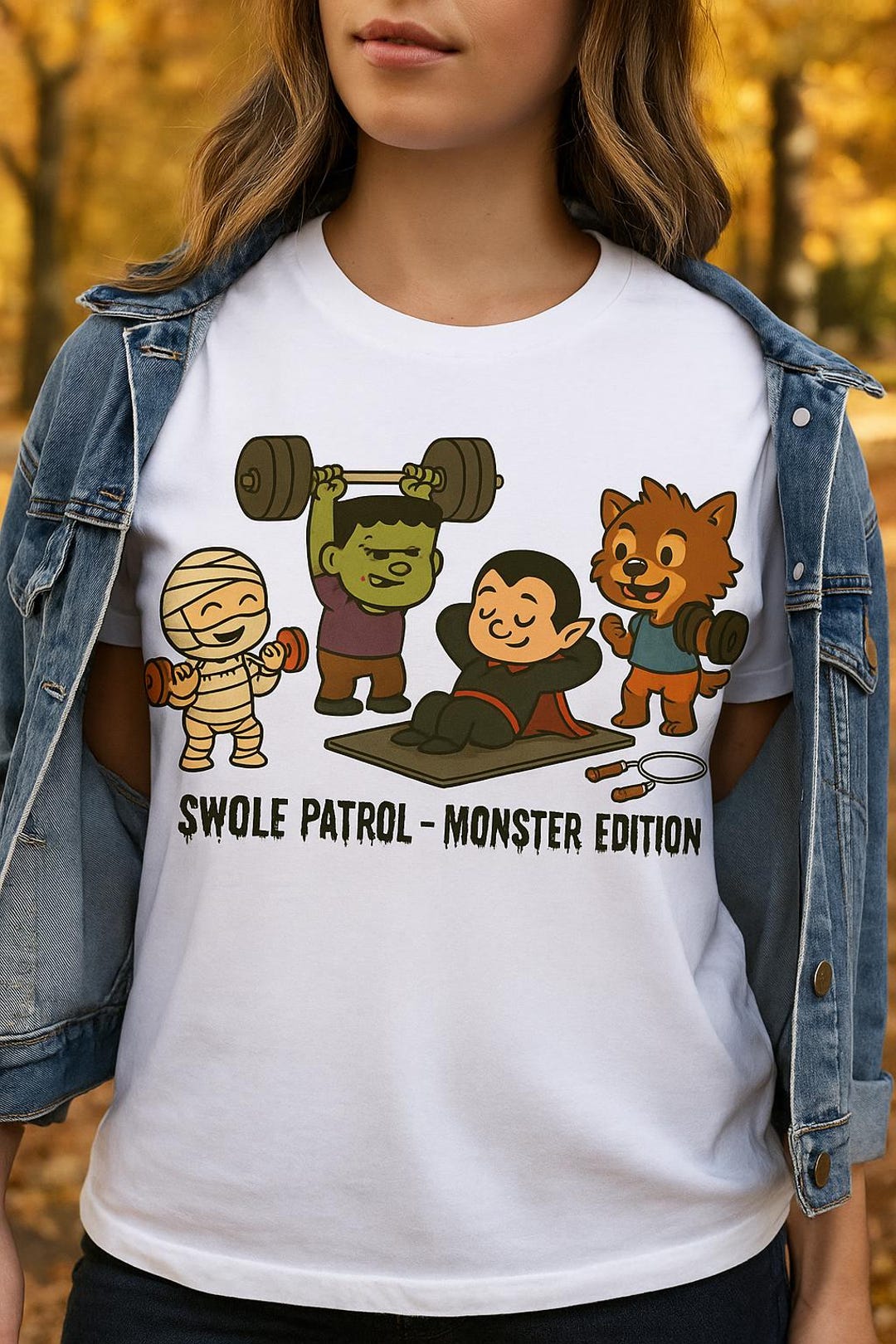 Swole Patrol Monster Edition Funny Halloween Workout Cute Baby Monster ...