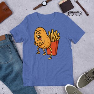 Funny French Fry Shirt - Cartoon Potato Pooping Fries Tee - Sarcastic ...