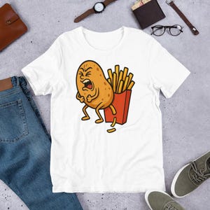 Funny French Fry Shirt - Cartoon Potato Pooping Fries Tee - Sarcastic ...