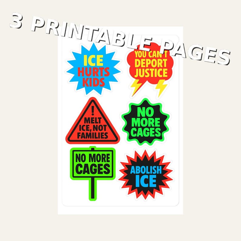 Anti ICE Sticker Designs, Unapologetic Colorful Protest Download ...