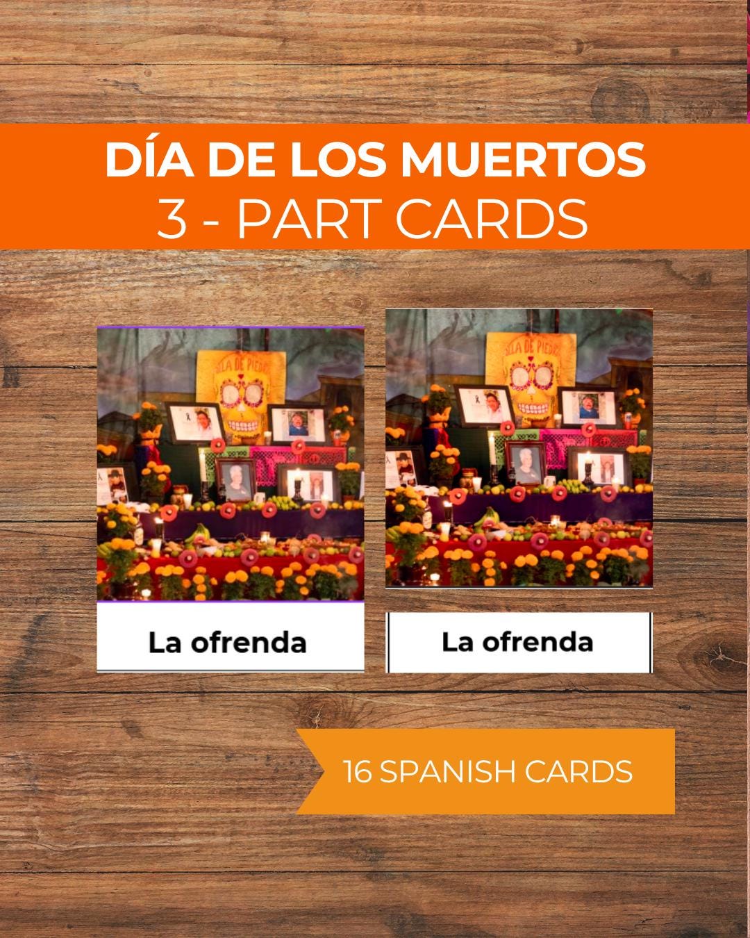 Dia De Los Muertos 3-part Cards Spanish Montessori Nomenclature Cards ...
