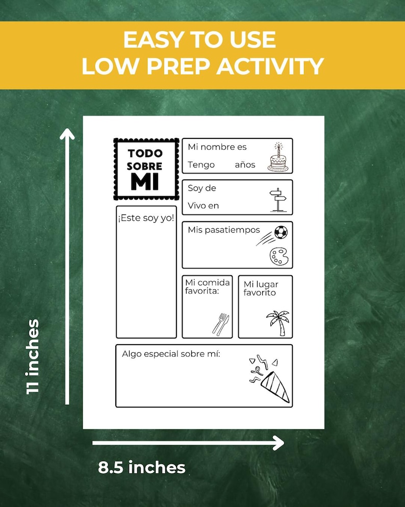 Spanish All About Me Coloring Page Todo Sobre Mi Spanish 1 2nd Grade ...