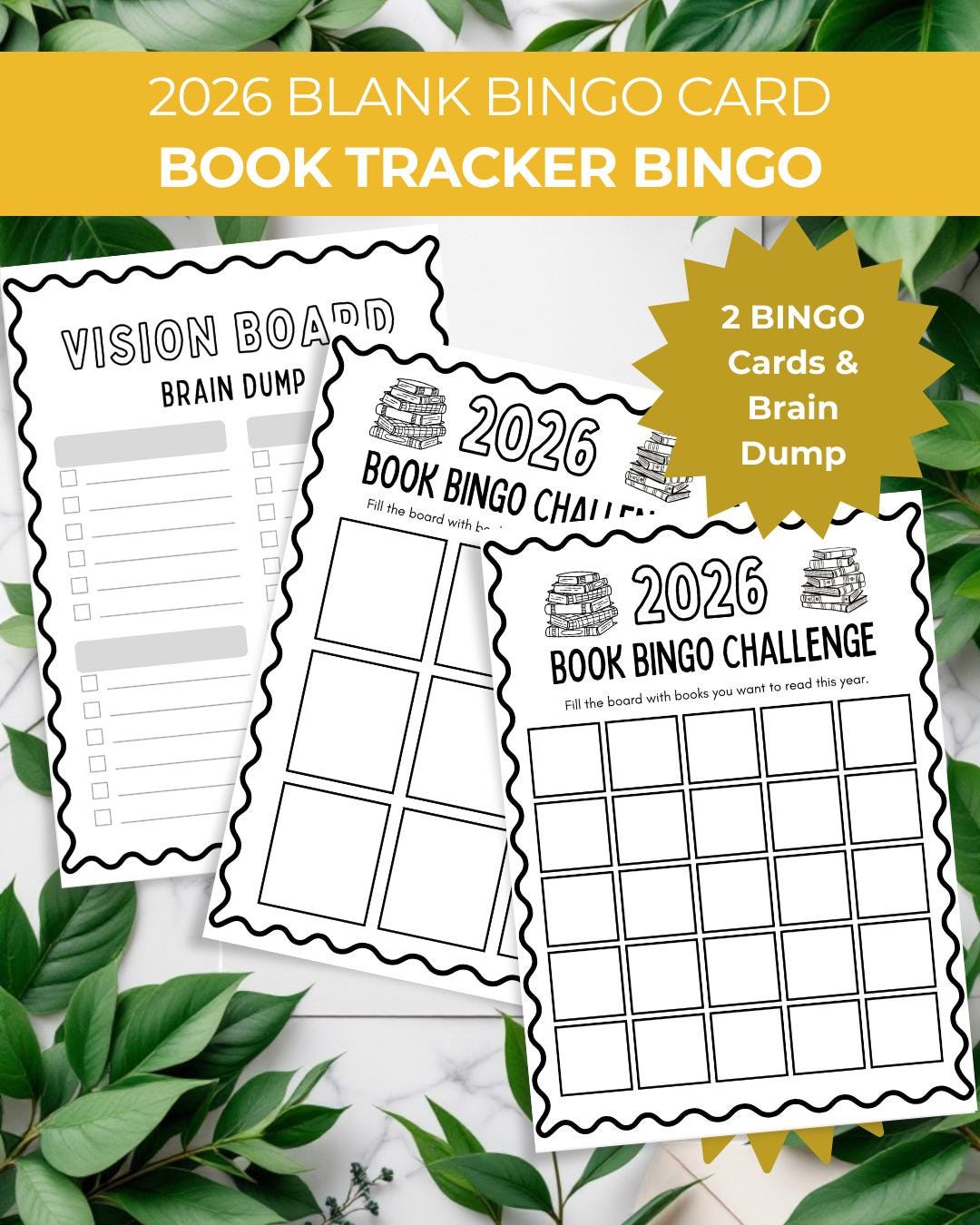 2026 Book Bingo Tracker Vision Board Reading Challenge Kids Reading ...