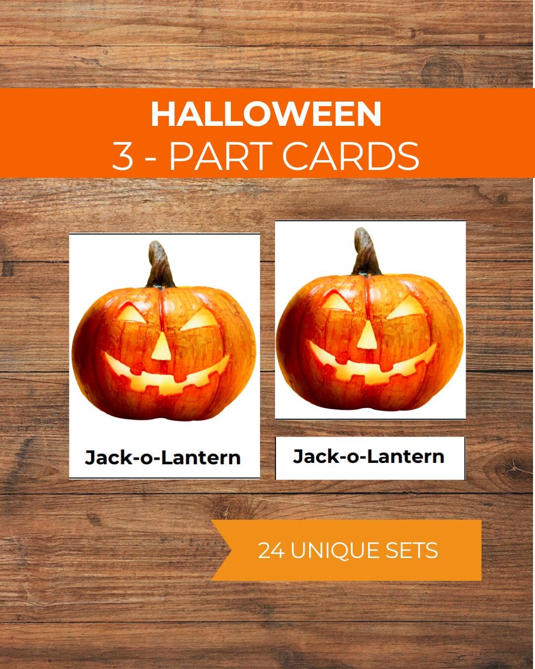 Halloween Montessori 3 Part Cards Fall Nomenclature Cards Autumn ...