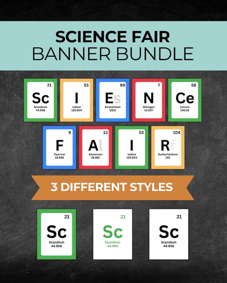 Science Fair Periodic Table Chemistry Banner Science Teacher Classroom ...