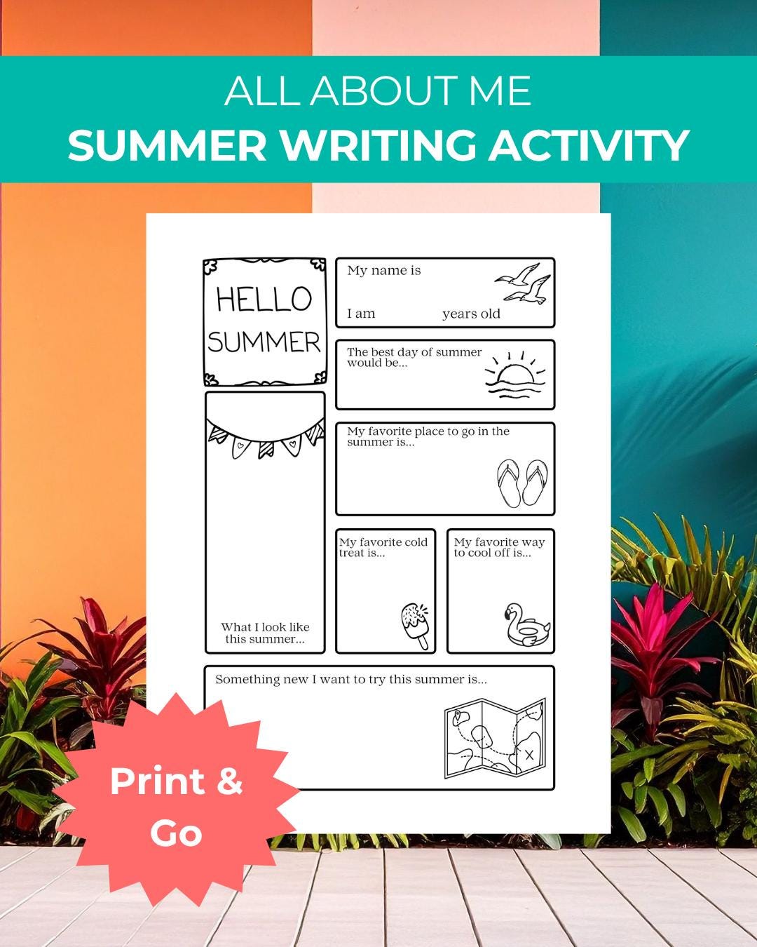 Summer All About Me Game Summer School Ice Breaker Worksheet 1st Grade ...
