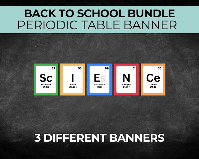 Periodic Table Highschool Science Classroom Banner: Back to School ...
