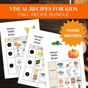 Montessori Visual Recipe Cards for Pumpkin Bread Banana Bread Step by ...