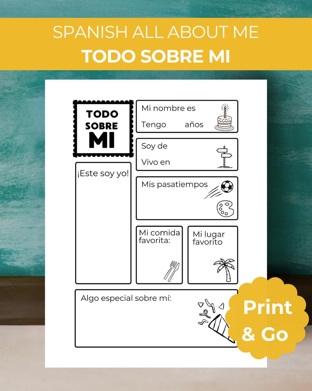 Spanish All About Me Coloring Page Todo Sobre Mi Spanish 1 2nd Grade ...