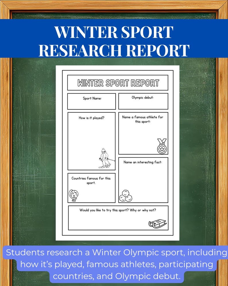 Italy 2026 Winter Games Unit Study Printable Winter Sports Research ...