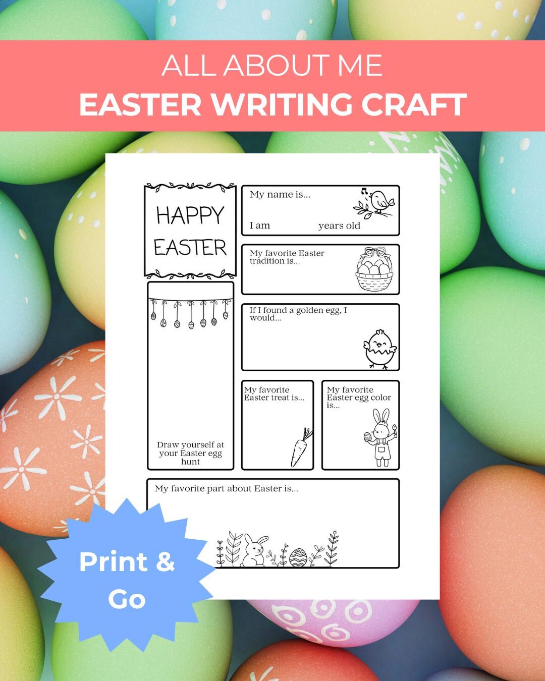 Easter All About Me Printable Classroom Party Game 1st Grade Writing ...