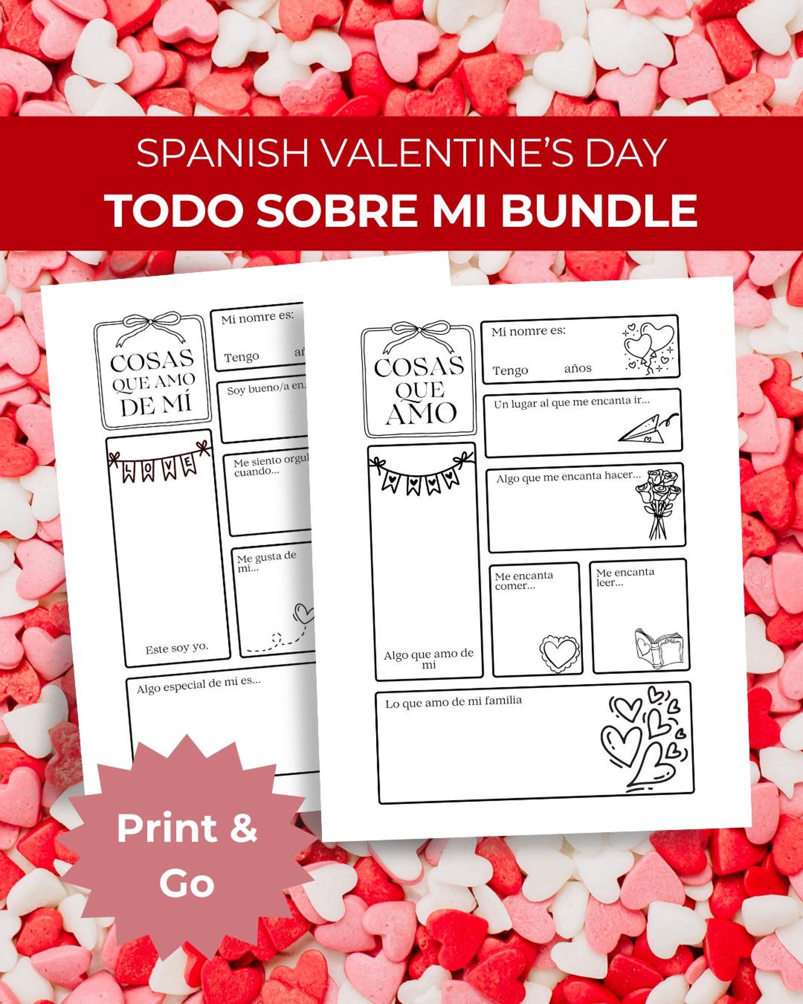 Spanish Valentine's Day Card Todo Sobre Mi Craft Spanish Emersion ...