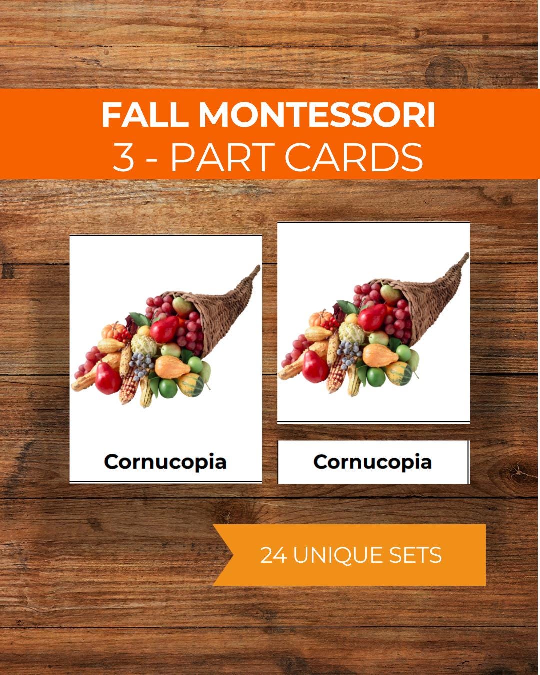 Fall Montessori 3 - Part Cards Printable Autumn Nomenclature Cards Fall ...