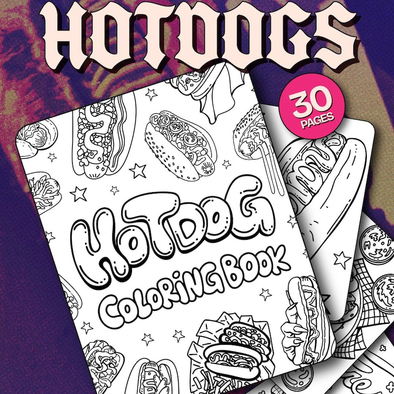 Hot Dog Coloring - Etsy