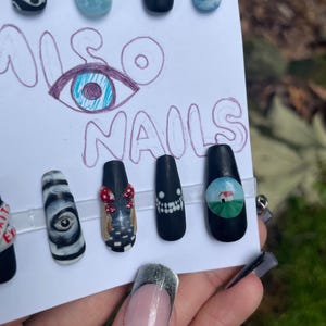 Dreamcore / Weirdcore Press on Nail Set | Creative Design Gel Nails ...