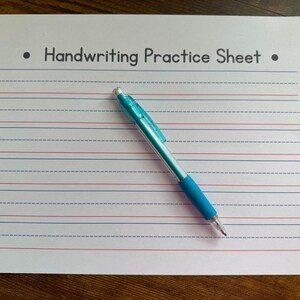 Printable Handwriting Practice Sheet | Blank Writing Lines PDF ...