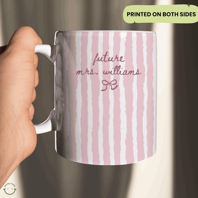 Personalized Future Mrs. Mug – Engaged Mug, Bride to Be Gift, Stripped ...