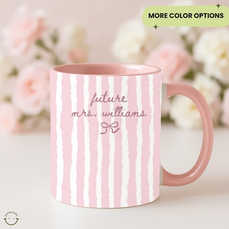 Personalized Future Mrs. Mug – Engaged Mug, Bride to Be Gift, Stripped ...
