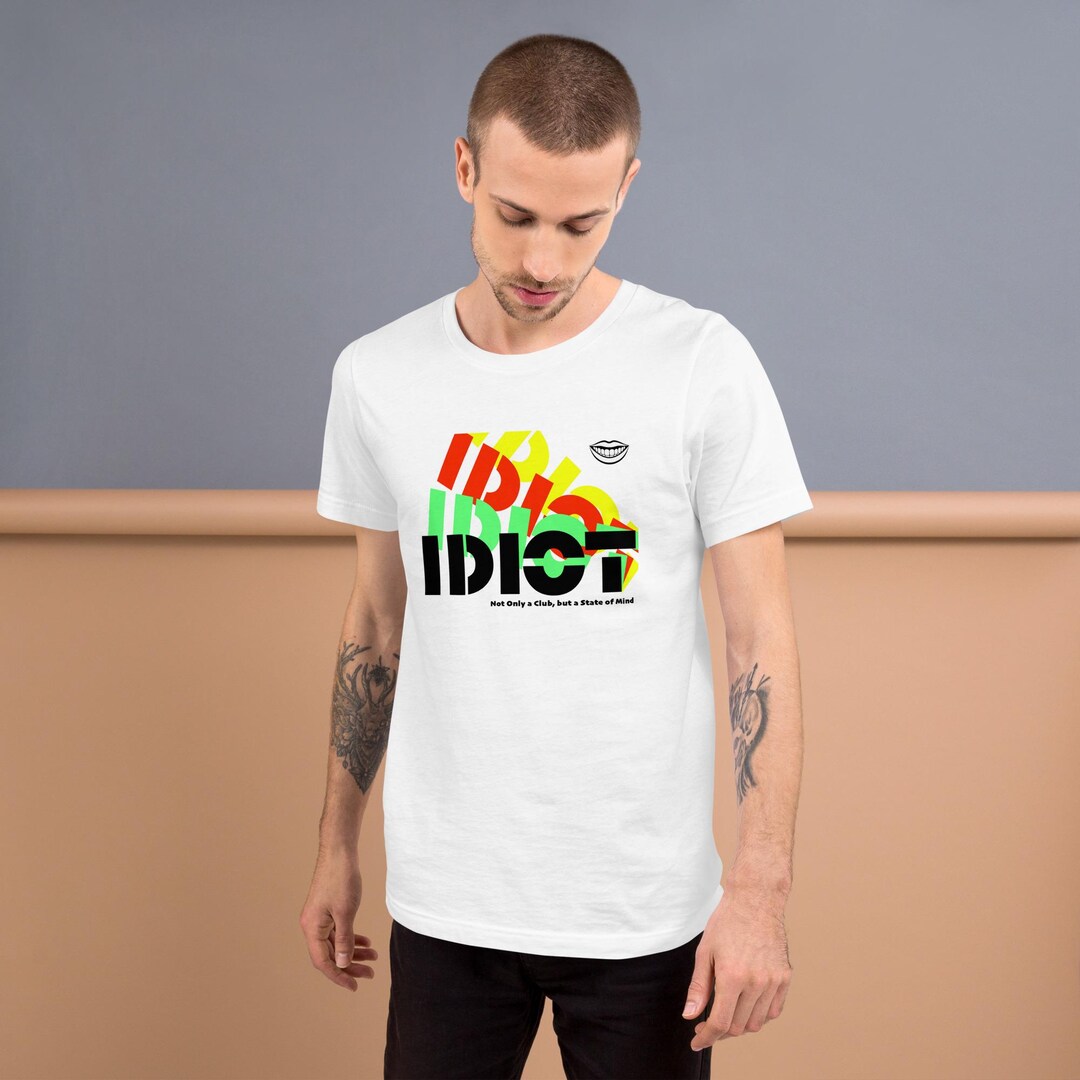 Club Idiot Soft White T-shirt With Front and Back Design - Etsy