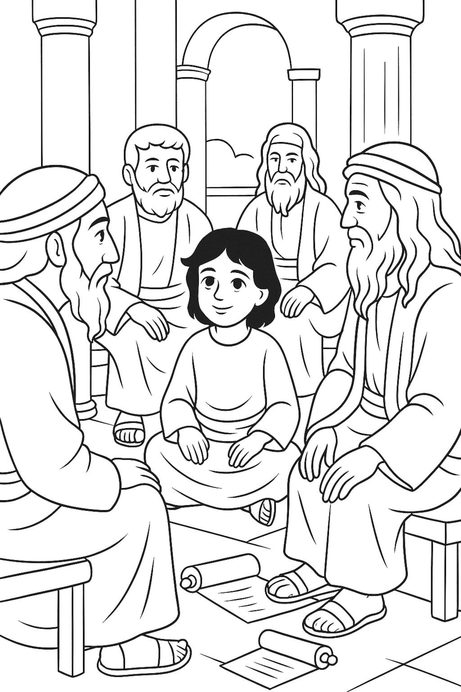 Christian Jesus Color Book - Adult and Kids Coloring Book - Original ...