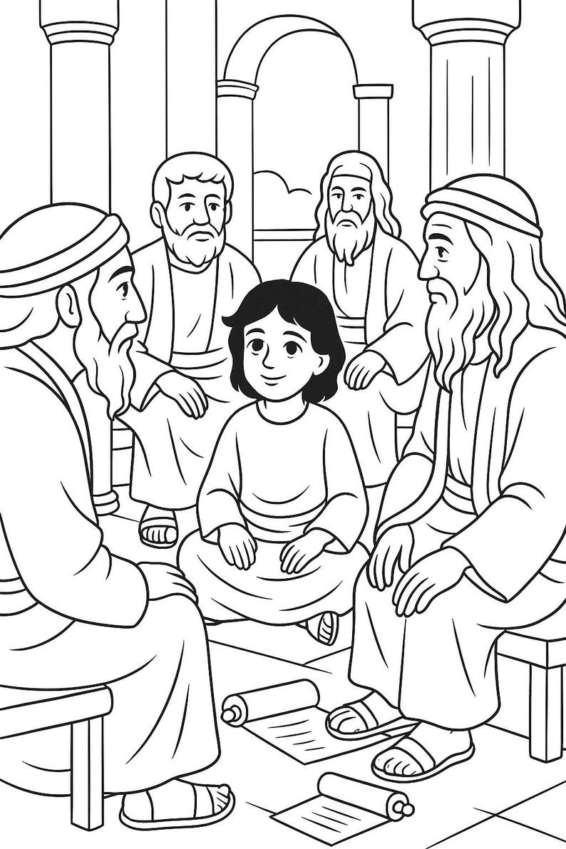 Christian Jesus Color Book - Adult and Kids Coloring Book - Original ...