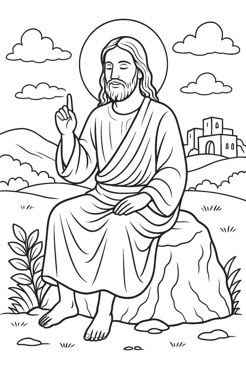 Christian Jesus Color Book - Adult and Kids Coloring Book - Original ...