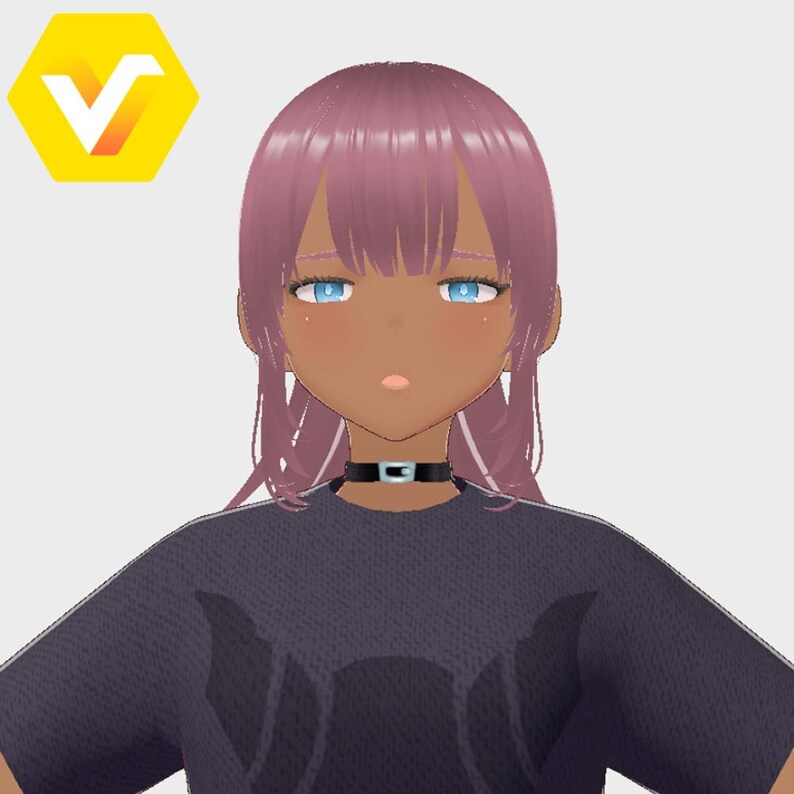Goth Girl Vroid Model/vtuber Girl Model/vrm Avatar - Etsy