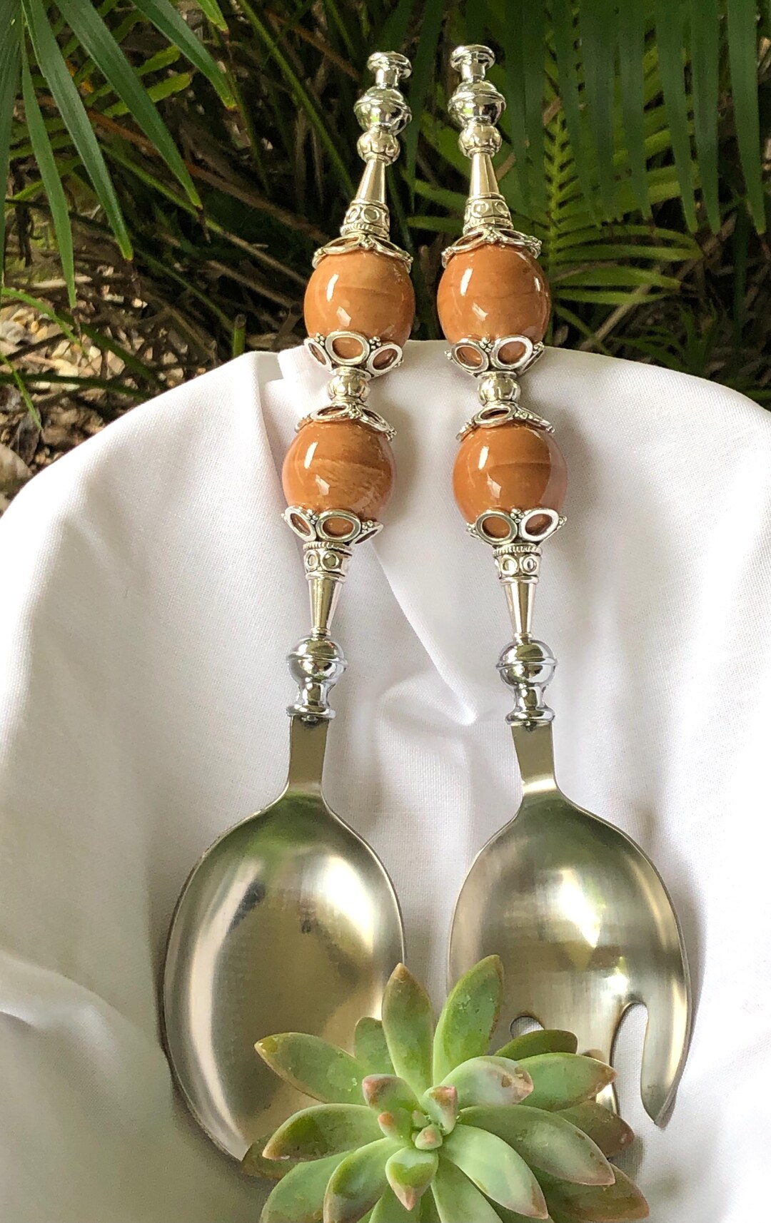 Kila Cutlery Brown Mandala Salad Server Set - Etsy