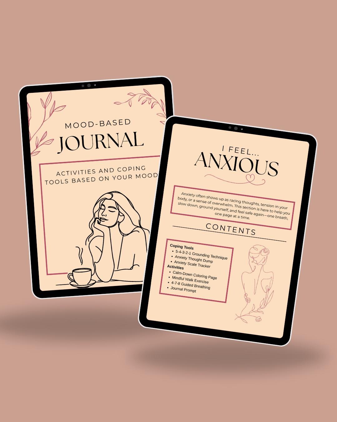 Mood Journal Pink Version | Mental Health Workbook | Emotional Self ...