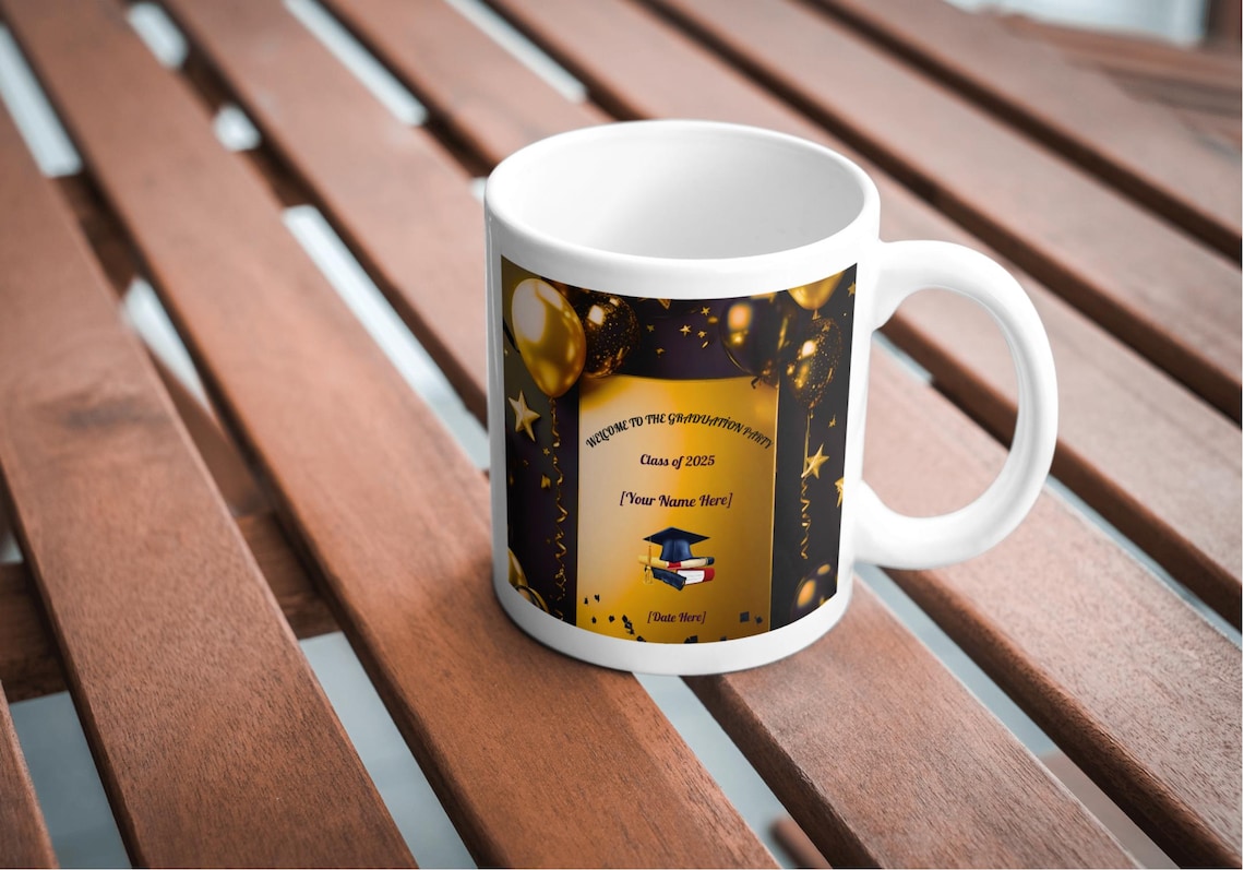 Class of 2025 Graduation Welcome Sign – Editable Gold & Black Printable ...