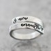 Stacking Ring, Loss of Dad Memorial Ring, Winged Name Ring, Name ...