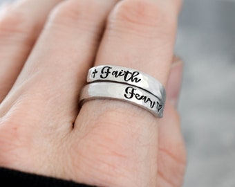 Faith Over Fear Ring - Etsy