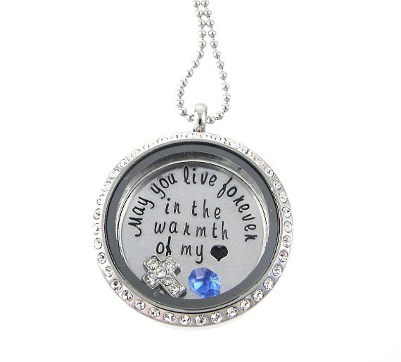 Living Locket Memorial Floating Locket Hand Stamped | Etsy