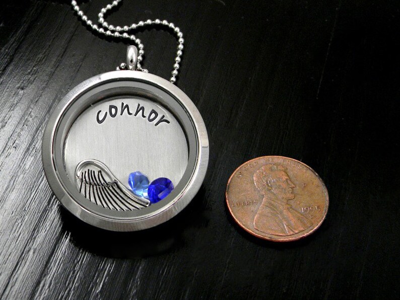 Remembrance Locket Angel Wing Floating Locket Memorial - Etsy