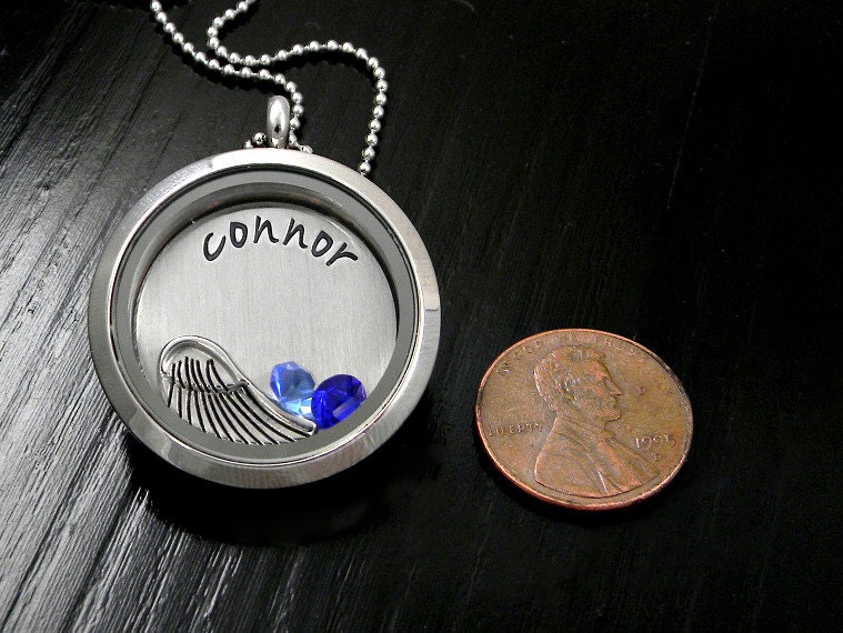 Remembrance Locket Angel Wing Floating Locket Memorial - Etsy