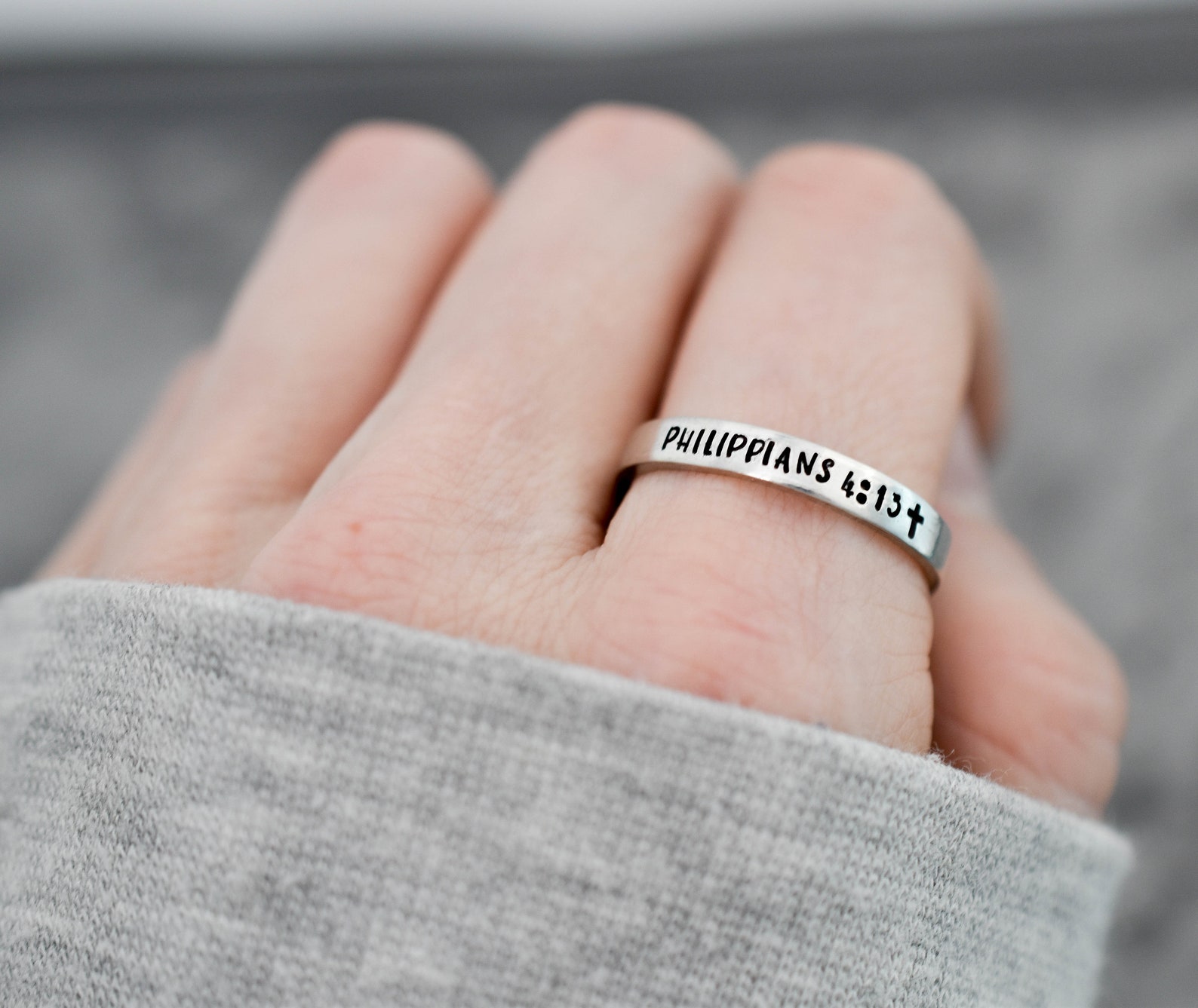 Scripture Ring Cross Ring Bible Verse Ring Faith Ring | Etsy