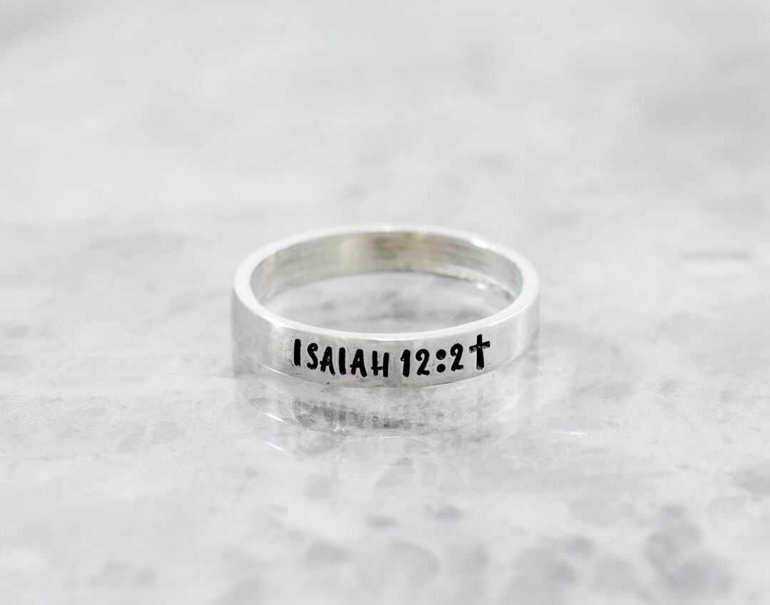 Scripture Ring, Bible Verse Ring, Cross Ring, Faith Ring, Skinny ...