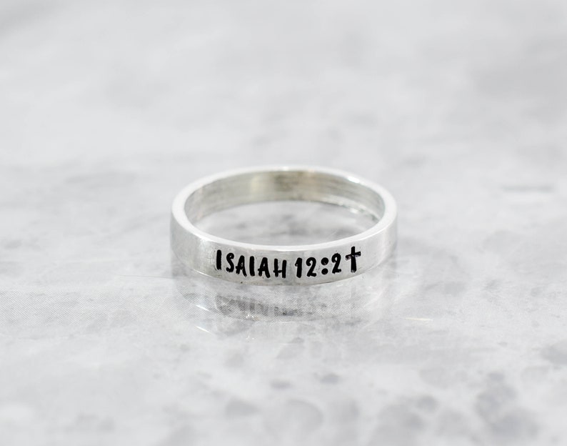 Scripture Ring Bible Verse Ring Cross Ring Faith Ring - Etsy
