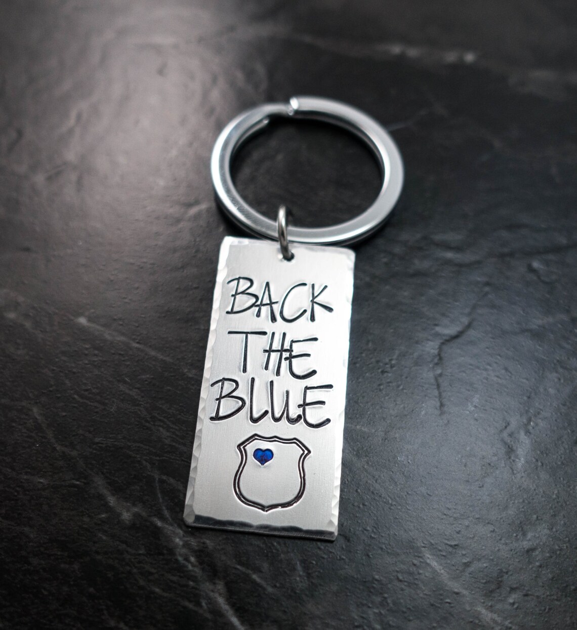 Back the Blue Keychain Personalized Keychain Blue lives | Etsy