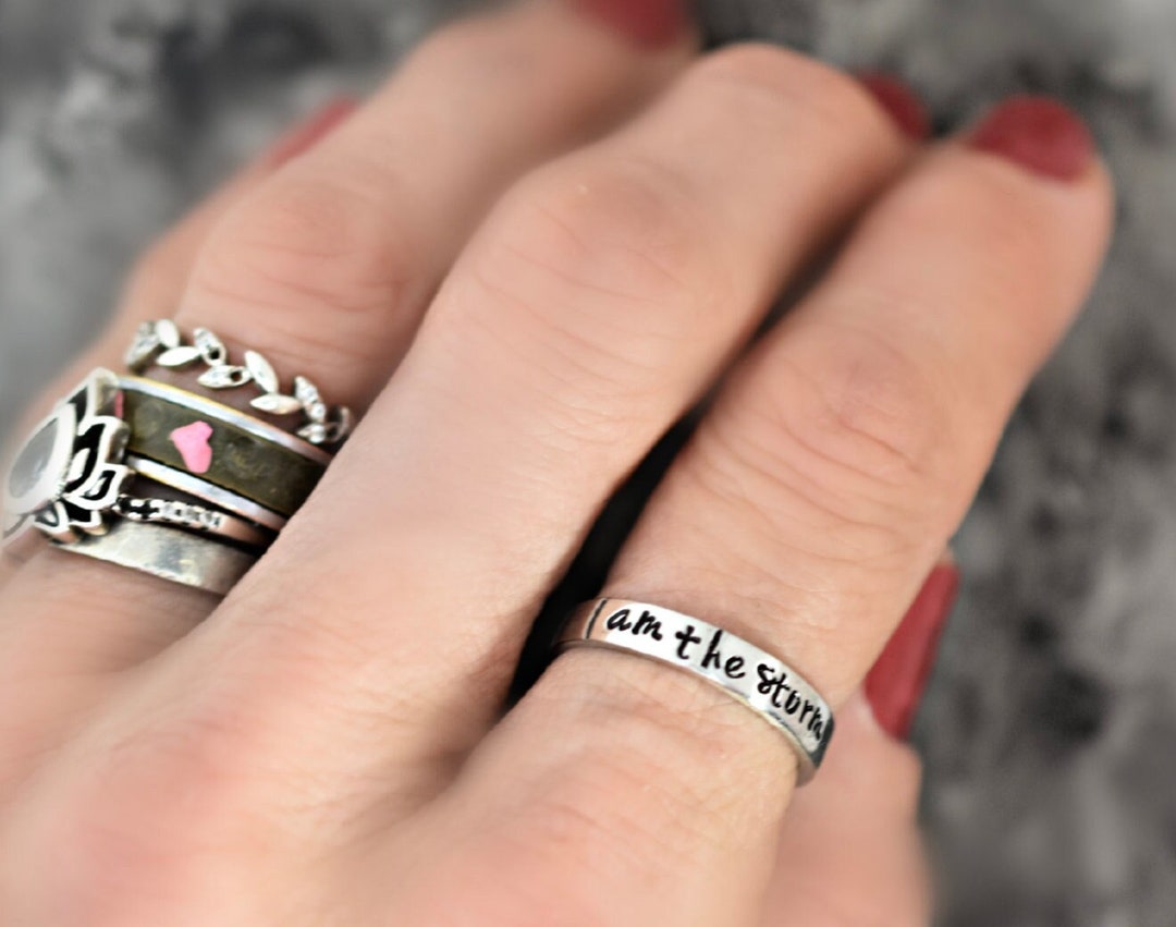 I Am the Storm Ring, Warrior, Strength, Skinny, Motivational Jewelry ...