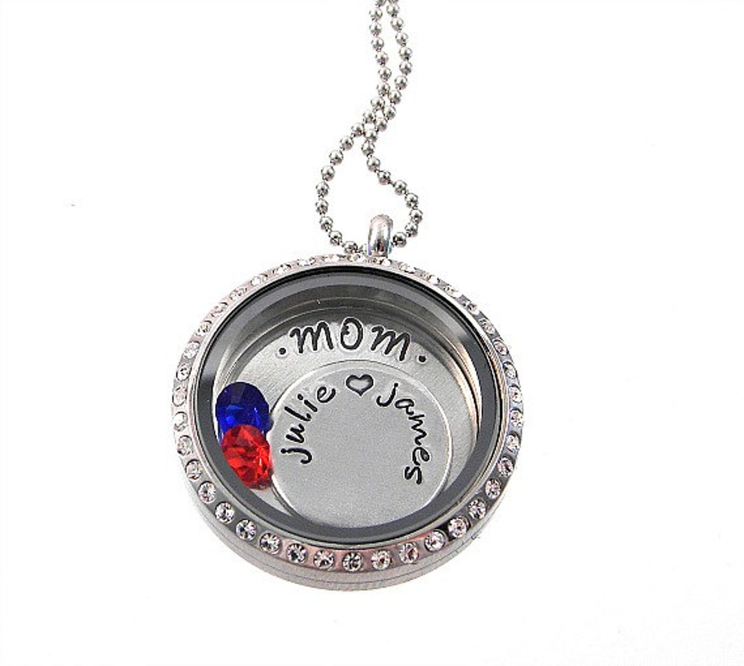 Personalized Charm Locket - Mom Floating Locket - Memory Locket - Hand ...