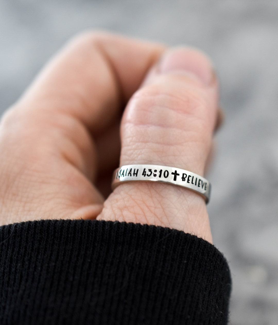 Scripture Ring, Cross Ring, Isaiah 43:10, Bible Verse Ring, Believe ...