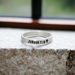 Cross Ring, Bible Verse Ring, Scripture Ring, Faith Ring, Skinny ...