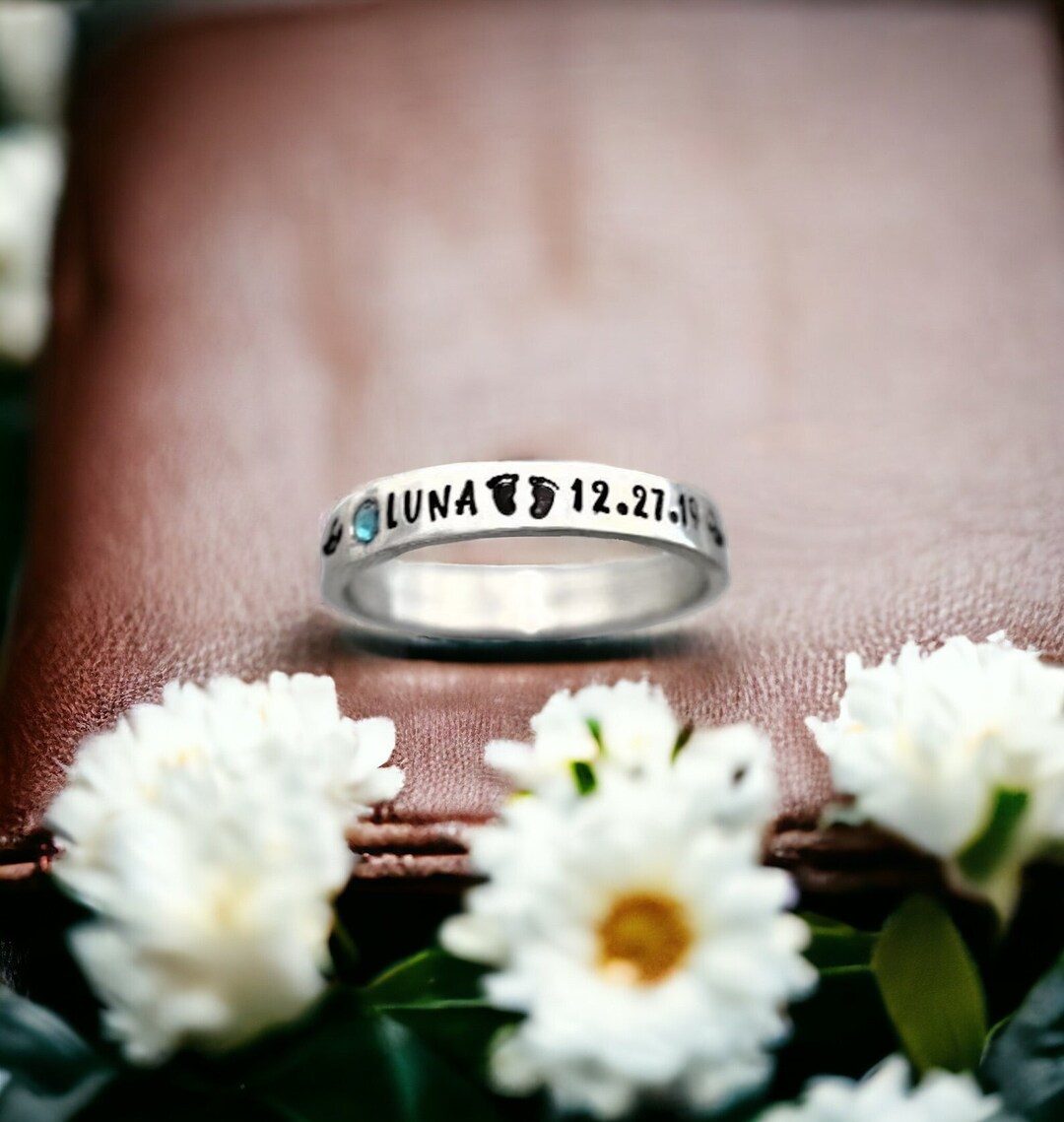 Miscarriage Ring, Mom Infant Child Loss Gift, Name Date Memorial ...