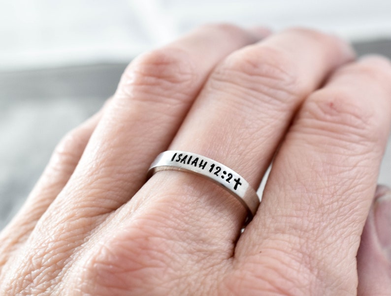 Scripture Ring Bible Verse Ring Cross Ring Faith Ring - Etsy